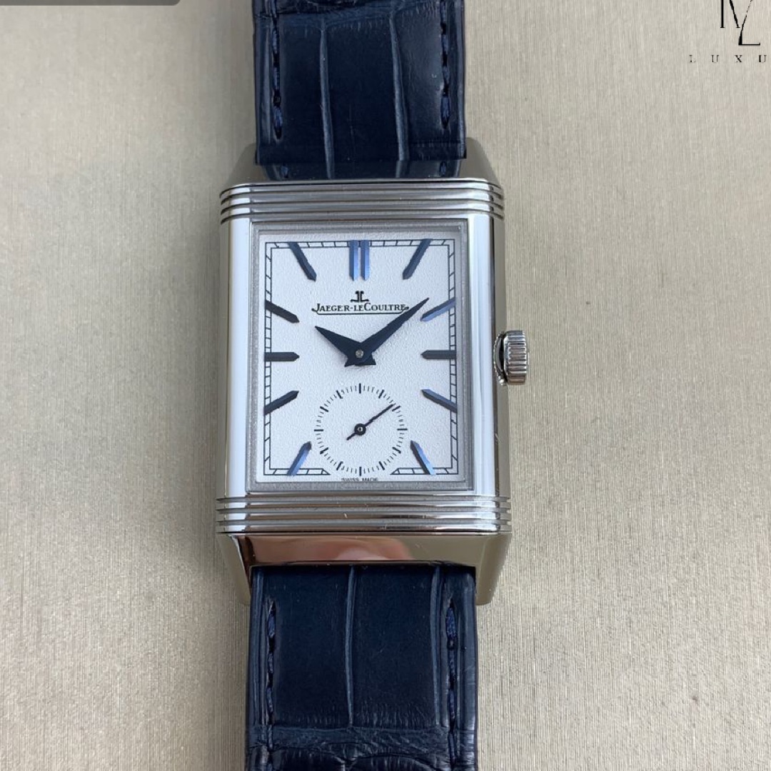 Jaeger-LeCoultre Reverso Blue Dial Leather Bracelet Steel Case FDQ-678 ...
