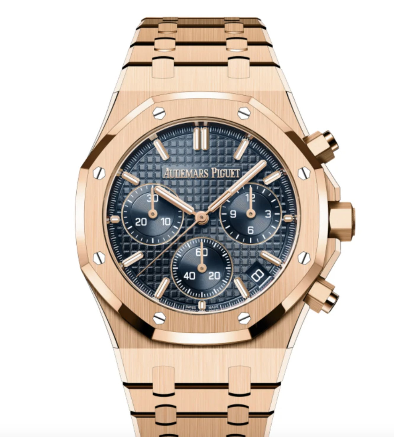 Audemars Piguet Royal Oak Selfwinding Blue Dial Red Gold Bracelet ...