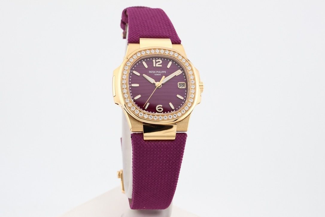 Patek Philippe Nautilus Purple Dial Textile Bracelet $61,198.20$ - Winder
